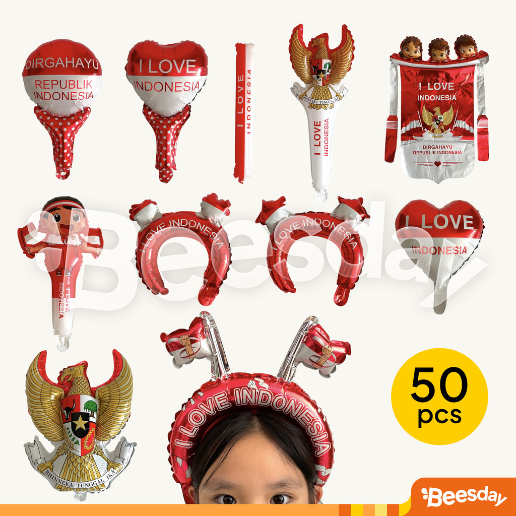 Jual (50PC) Balon Hias 17 Agustusan | Balon Bendera RI Merah Putih ...