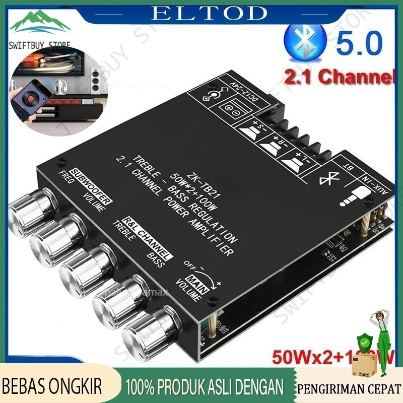 Jual ZK-TB21 ZK-MT21 ZK-502MT TPA3116D2 Bluetooth 5.0 Penguat Subwoofer Papan 50WX2 + 100W 2.1 ...