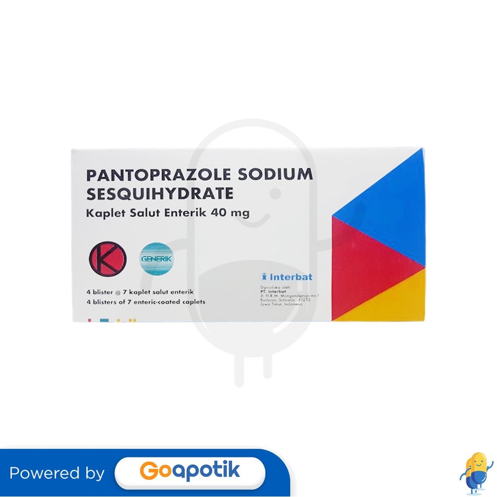 Jual Pantoprazole Sodium Sesquihydrate Interbat 40 Mg Box 28 Kaplet ...
