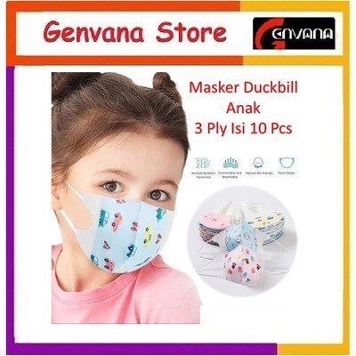 Jual GEN - MASKER Anak Duckbill 3ply ISI 10 Pcs Face Mask Motif ...