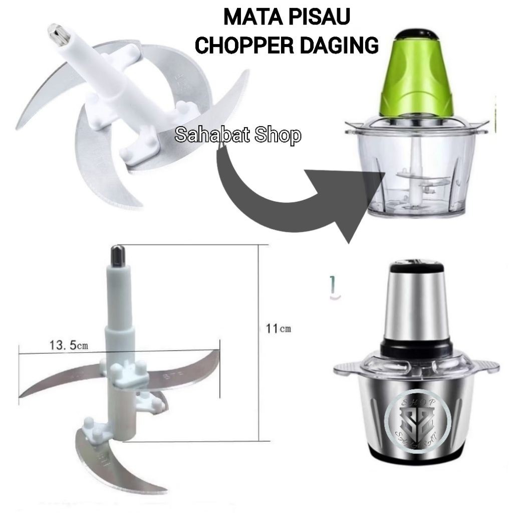 Jual MATA PISAU CHOPPER DAGING / 4 MATA PISAU CHOPER KAPSUL MULTI BISA ...