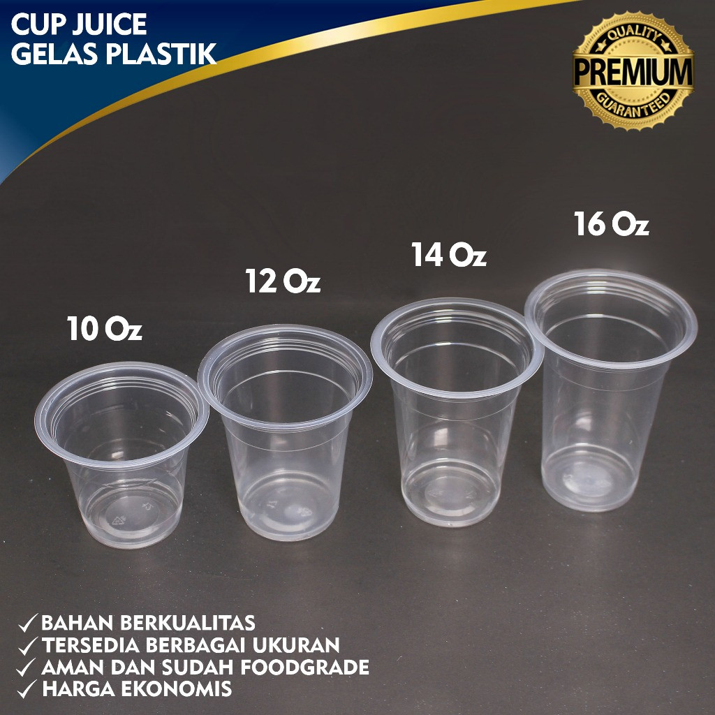 Jual Gelas Cup Plastik Datar Oval 10 12 14 16 18 22 oz Tutup Datar ...