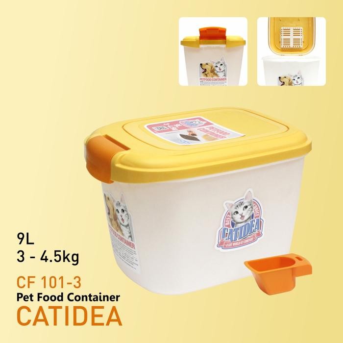 Jual CATIDEA Pet Food Container 3 KG 9 Liter Kontainer Kotak Tempat ...