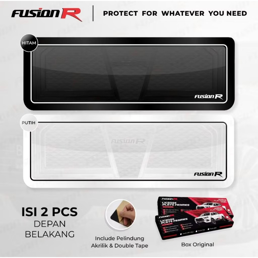 Jual FUSION R Tempat Dudukan Plat Nomor Mobil Putih Hitam Akrilik Mika ...