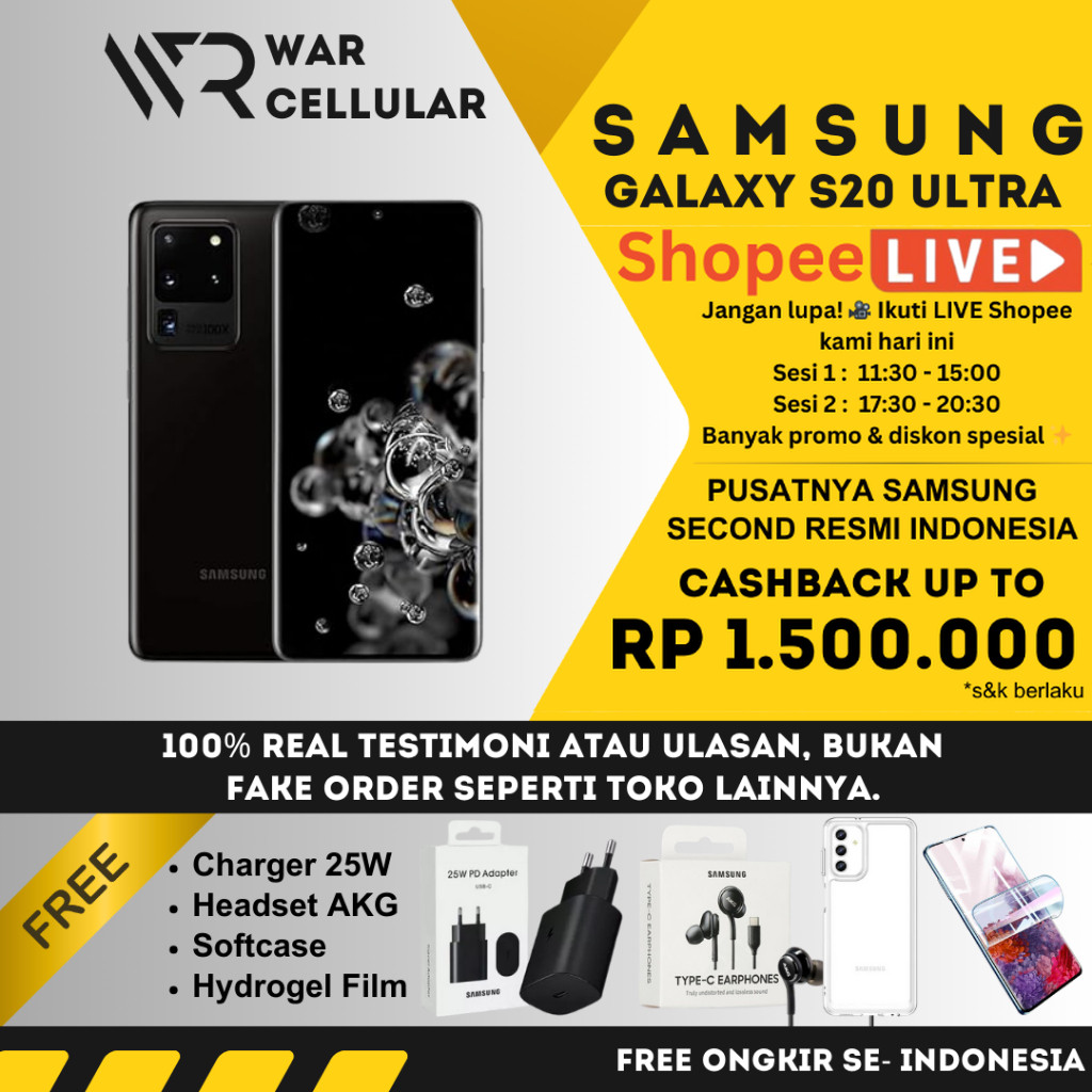 Jual SAMSUNG GALAXY S20 ULTRA 12/128GB SECOND RESMI SEIN (Samsung ...