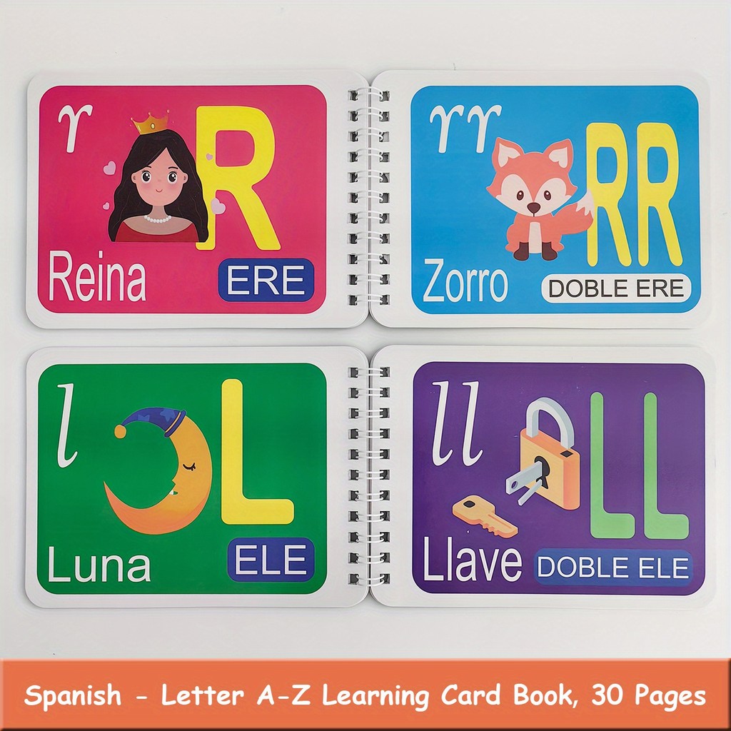 Jual Spanish Letters Learning Card Book, Picture Cards Language ...