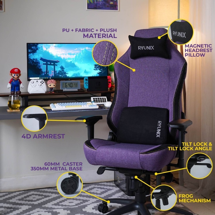 Jual Sades Ryunix GX8 GX-8 Kursi Gaming Chair Frog Mechanism GX 8 Max ...