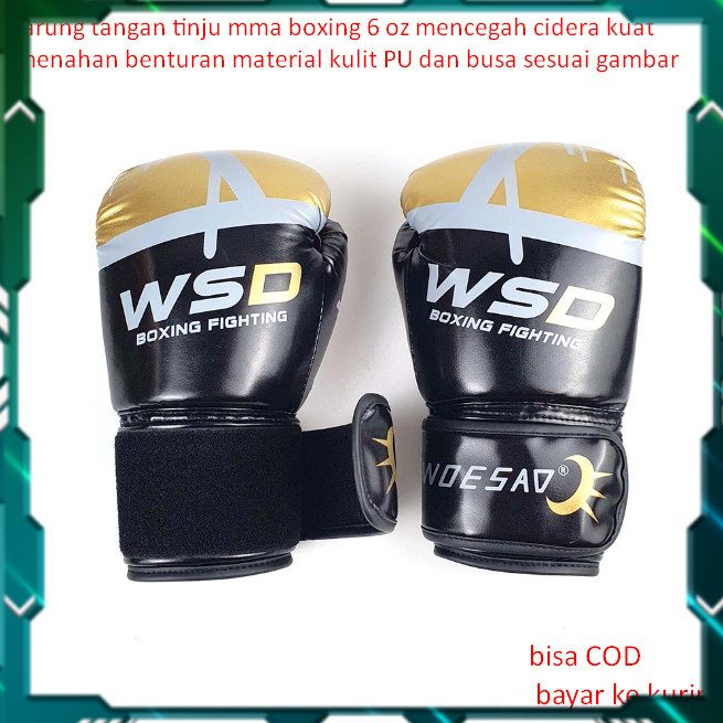 Jual Sarung tangan tinju mma boxing 6 oz mencegah cidera kuat menahan ...