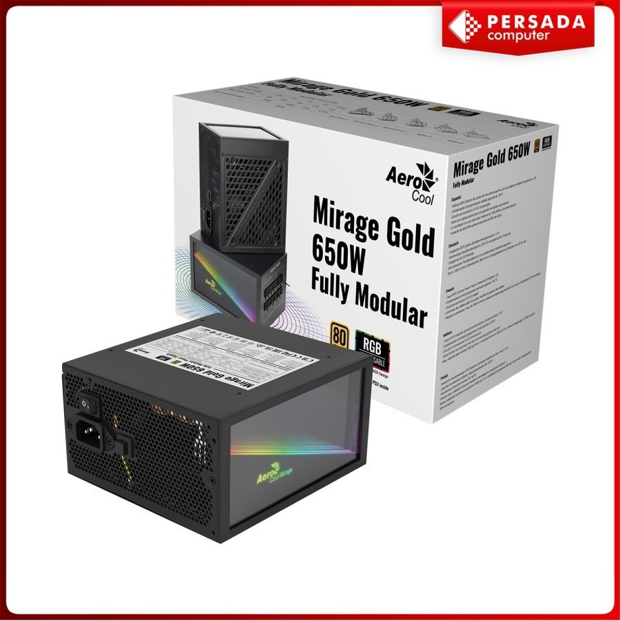 Jual Aerocool Mirage Gold RGB 80+ 650W Fully Modular PSU/ Power Supply 650W | Shopee Indonesia