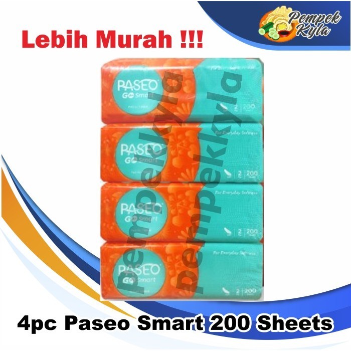 Jual PAKET 4 PACK Paseo Go Smart Facial 200 Sheets | Shopee Indonesia