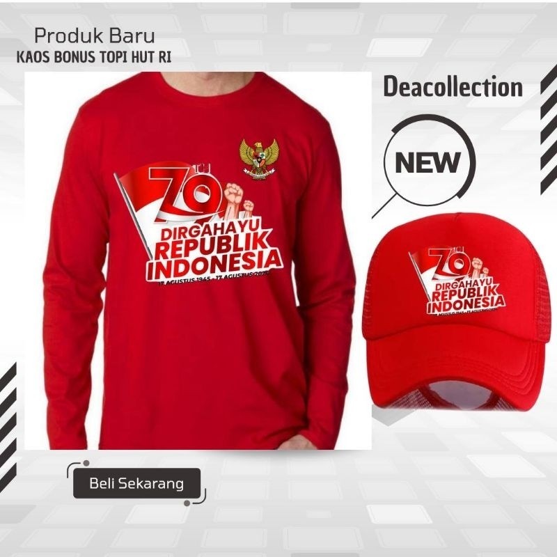 Jual KAOS LENGAN PANJANG KEMERDEKAAN INDONESIA YANG KE 79 TAHUN // KAOS DISTRO BAHAN KATUN HUT ...