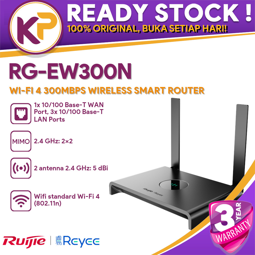 Jual RUIJIE REYEE RG-EW300N WI-FI 4 300MBPS WIRELESS SMART ROUTER ...