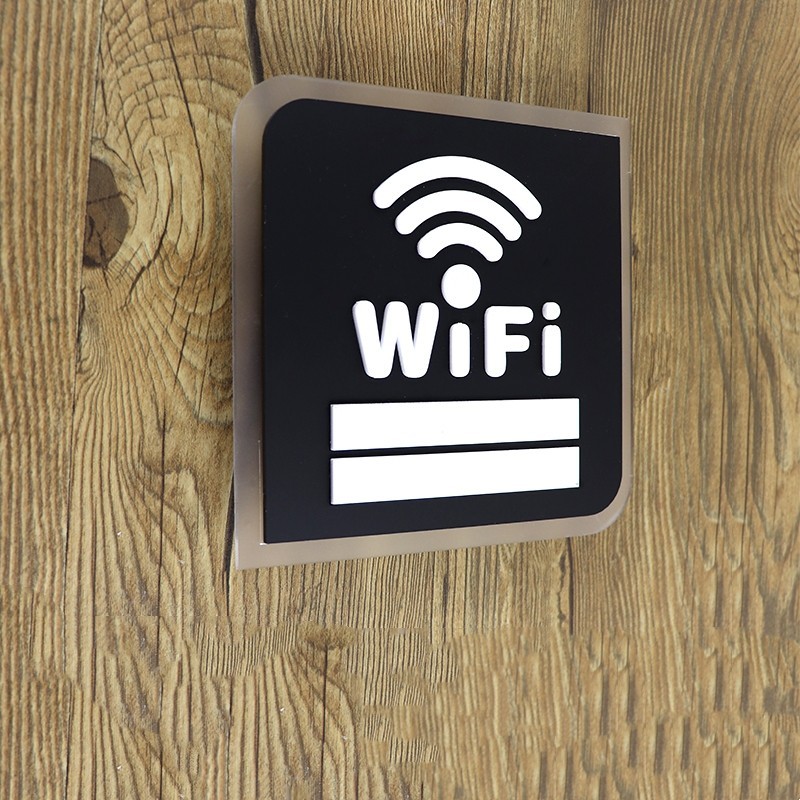 Jual WIFI Signage Acrylic 3D WiFi Account Password Warm Reminder Sign ...
