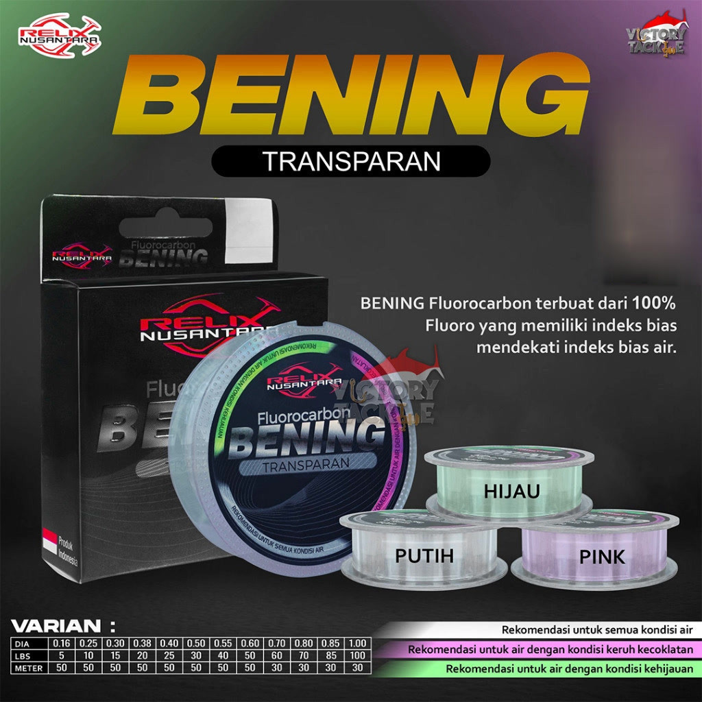 Jual RELIX NUSANTARA FLUOROCARBON 100% LEADER BENING TRANSPARAN SENAR ...