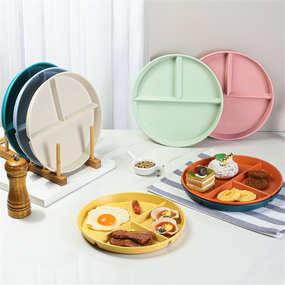 Jual Three-Grid Western Compartment Plate For Food Fruit Salad Divided ...