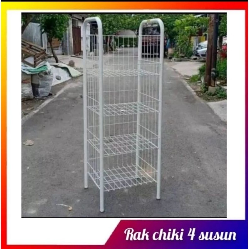 Jual RAK CHIKI 4 SUSUN TEMPAT SNACK KERANJANG SERBAGUNA | Shopee Indonesia