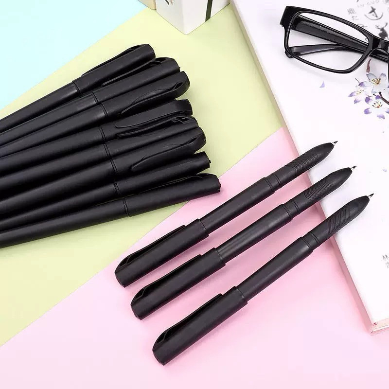 Jual Pulpen Hitam 0.7mm Polos / Pulpen Menulis Hitam / Bolpoint Hitam ...