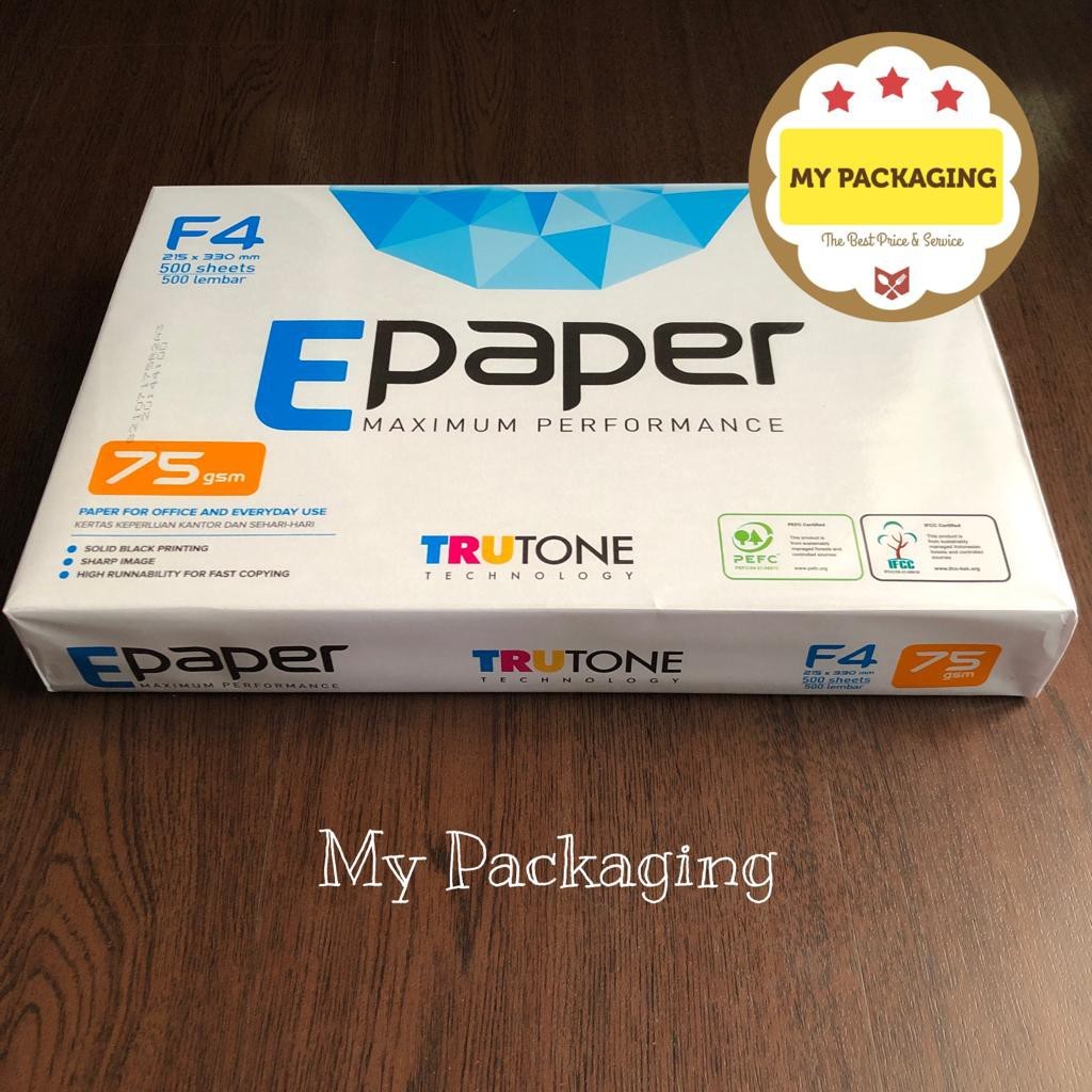 Jual Kertas HVS SiDu / EPAPER F4 75 GSM my packaging vplast [ COD ...