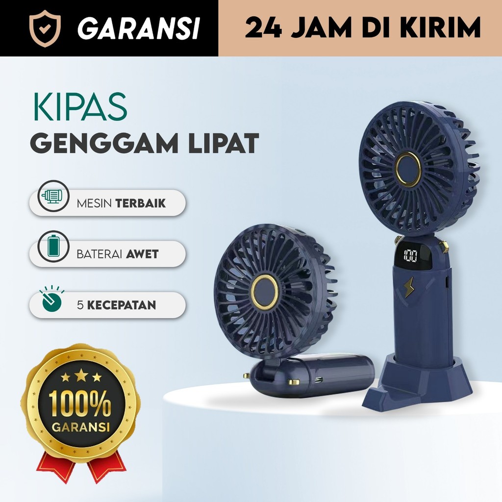 Jual Kipas Angin Mini Portabel USB Baterai 15000mAh Kipas Lipat LED ...