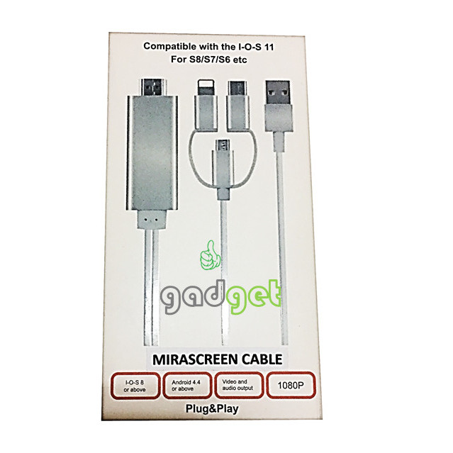 Jual Kabel MiraScreen 3 in 1 cable EZCAST (Micro, Iphone, Type-C ...