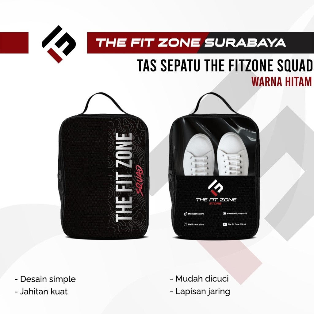 Jual Tas Sepatu Fitzone Black Original Fit zone Squads | Shopee Indonesia