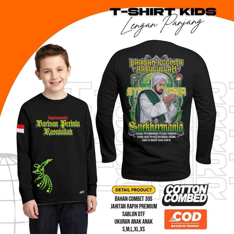 Jual kaos anak syekhermania lengan panjang edisi BARISAN PECINTA RASUL ...