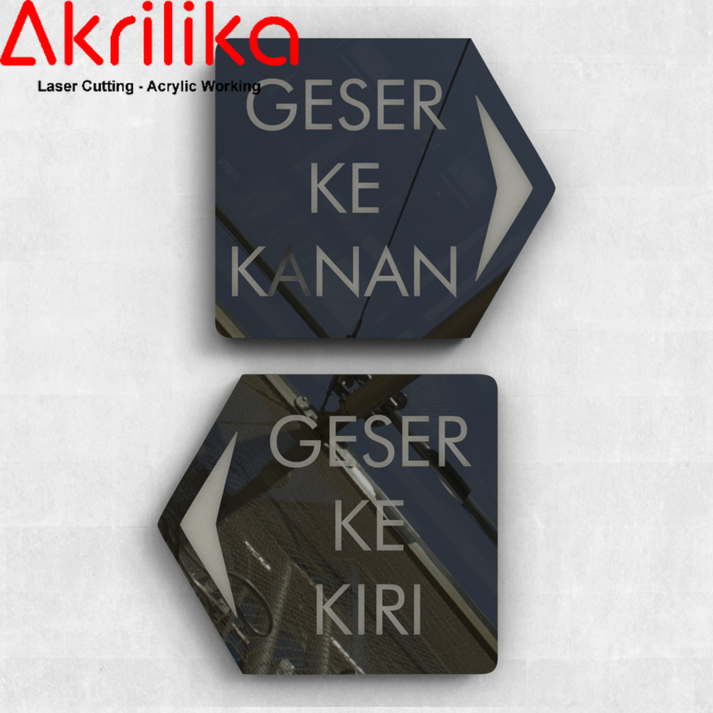 Jual AKRILIK SIGNBOARD/SIGNAGE PINTU GESER KE KANAN/KIRI 7.5X8.CM ...