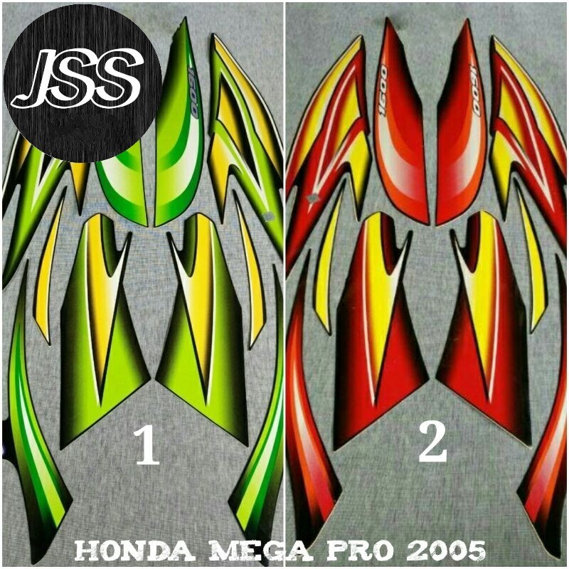 Jual striping sticker honda mega pro lama mega pro hiu 2005 hijau merah ...