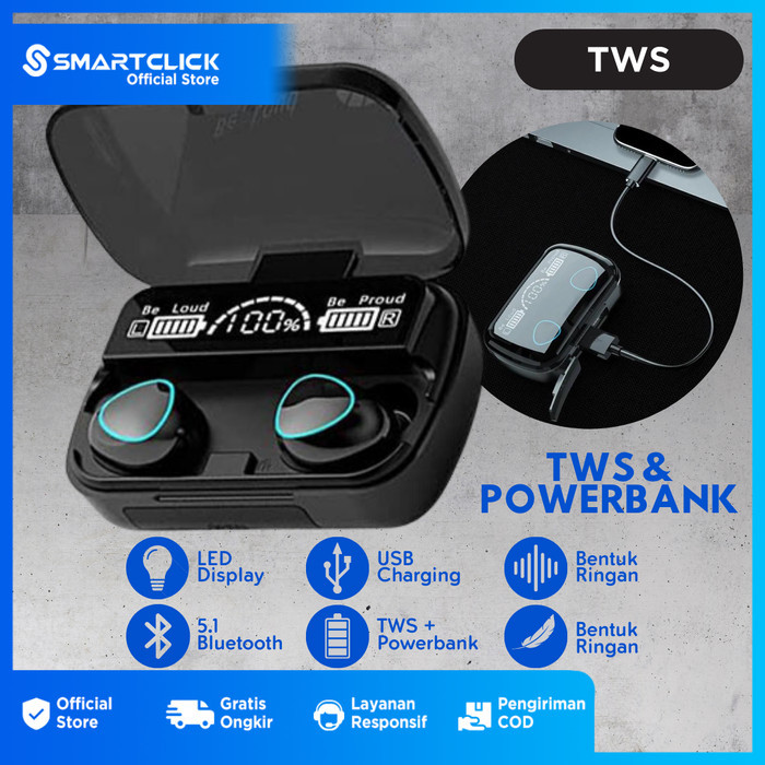 Jual Earphone Bluetooth TWS Extra Bass LED Battery Display Original ...