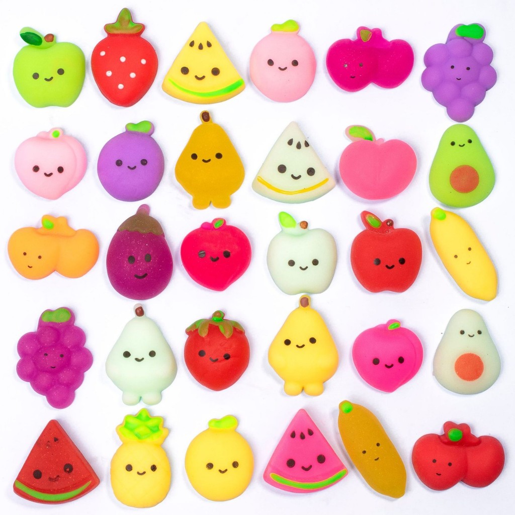 Jual 10/30/50 Fruits Mochi Squishy Toys Stress Relief Watermelon Banana ...