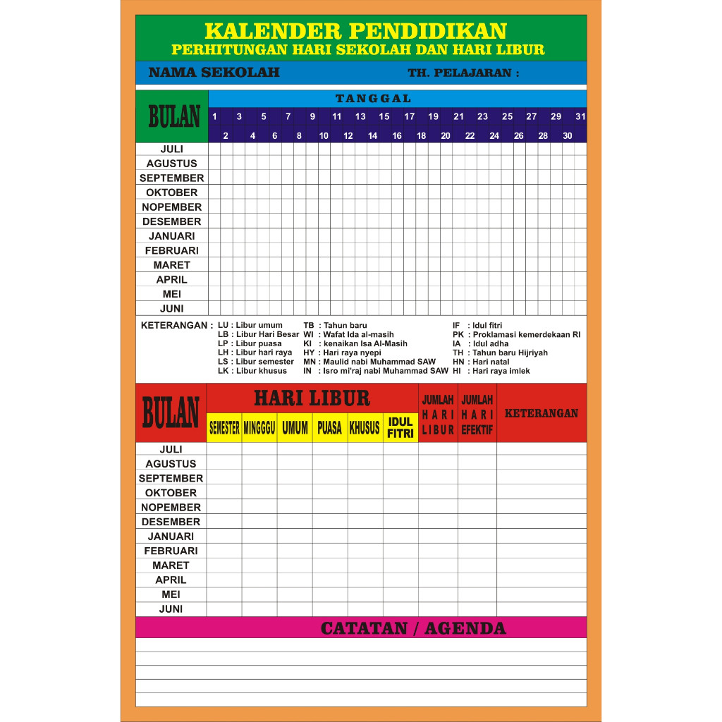 Jual Banner Papan Data Kalender Pendidikan | Banner Kaldik ...