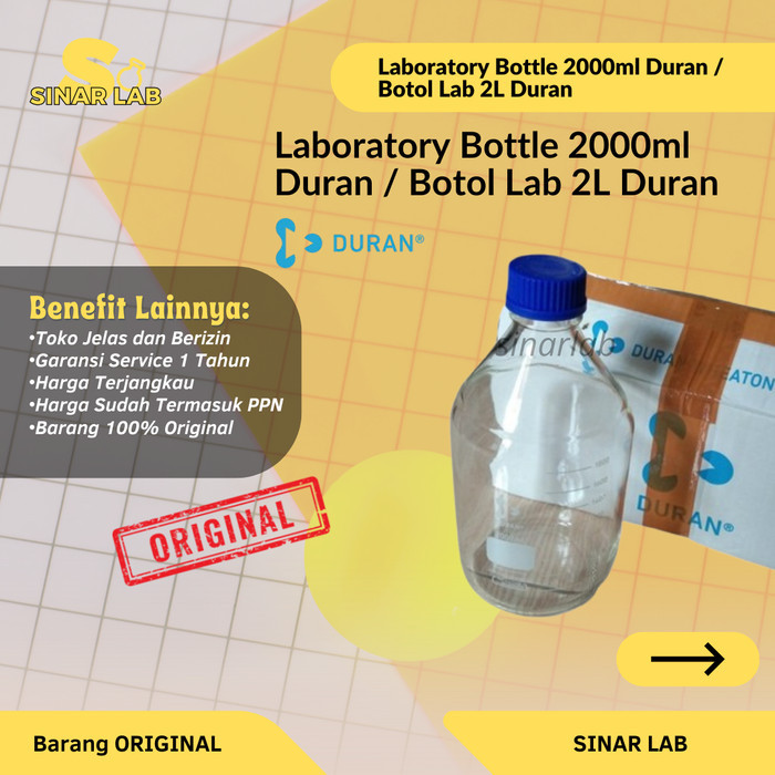 Jual Laboratory Bottle 2000ml Duran / Botol Lab 2L Duran | Shopee Indonesia