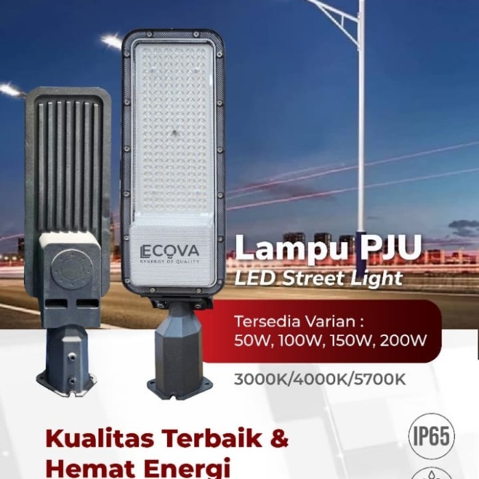 Jual Lampu Jalan PJU LED ECOVA 50W 100W 150W 200W Street Light SMD ...