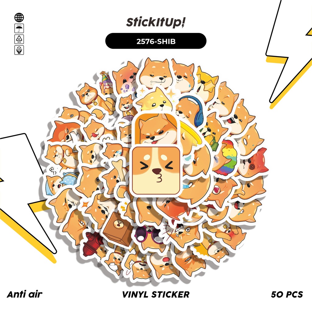 Jual COD 50 Pcs Stiker Pack FUNNY CHARACTER AKIO THE SHIBA INU STICKER ...