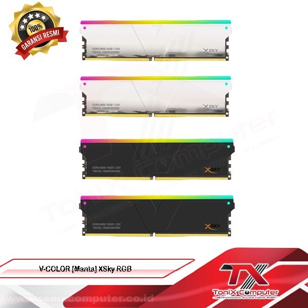 Jual V-COLOR Manta XSky Black / White RGB 32GB (16GBx2) DDR5 6000MHz | Ram PC DDR5 RGB | Shopee ...