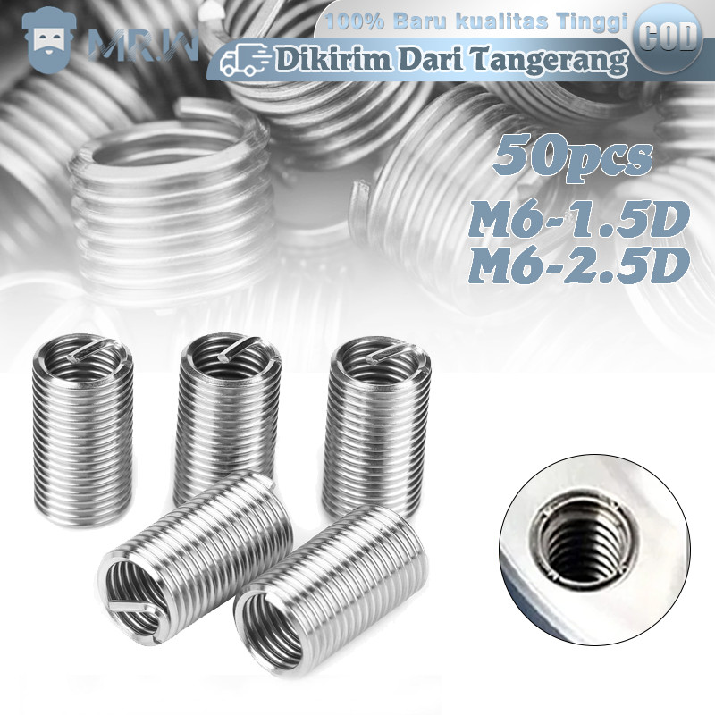 Jual 50pcs Helicoil M6 1.5d 2.5d Recoil Baut Kunci Stainless Steel Thread Insert Screws | Shopee ...