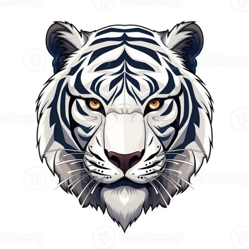 Jual Stiker Gambar Kepala Macan Putih Size 15x15 Cm Print Cut | Shopee ...