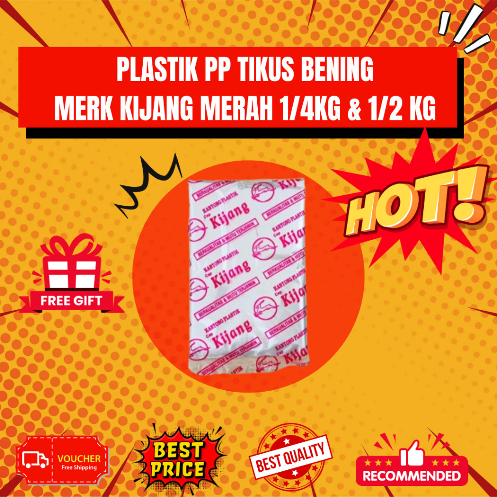 Jual FREE ONGKIR PE KANTONG PLASTIK TIKUS BENING MERK KIJANG MERAH 1 ...