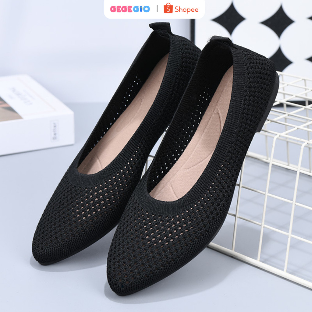Jual FlatShoes Sepatu Teplek Kerja Polos Karet Jelly Slip On Wanita ...