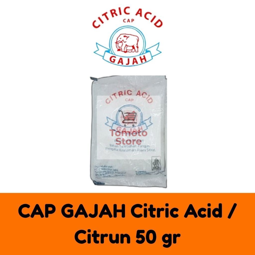 Jual TOMOTOSTORE CAP GAJAH Citric Acid / Citrun 50 gr | Shopee Indonesia