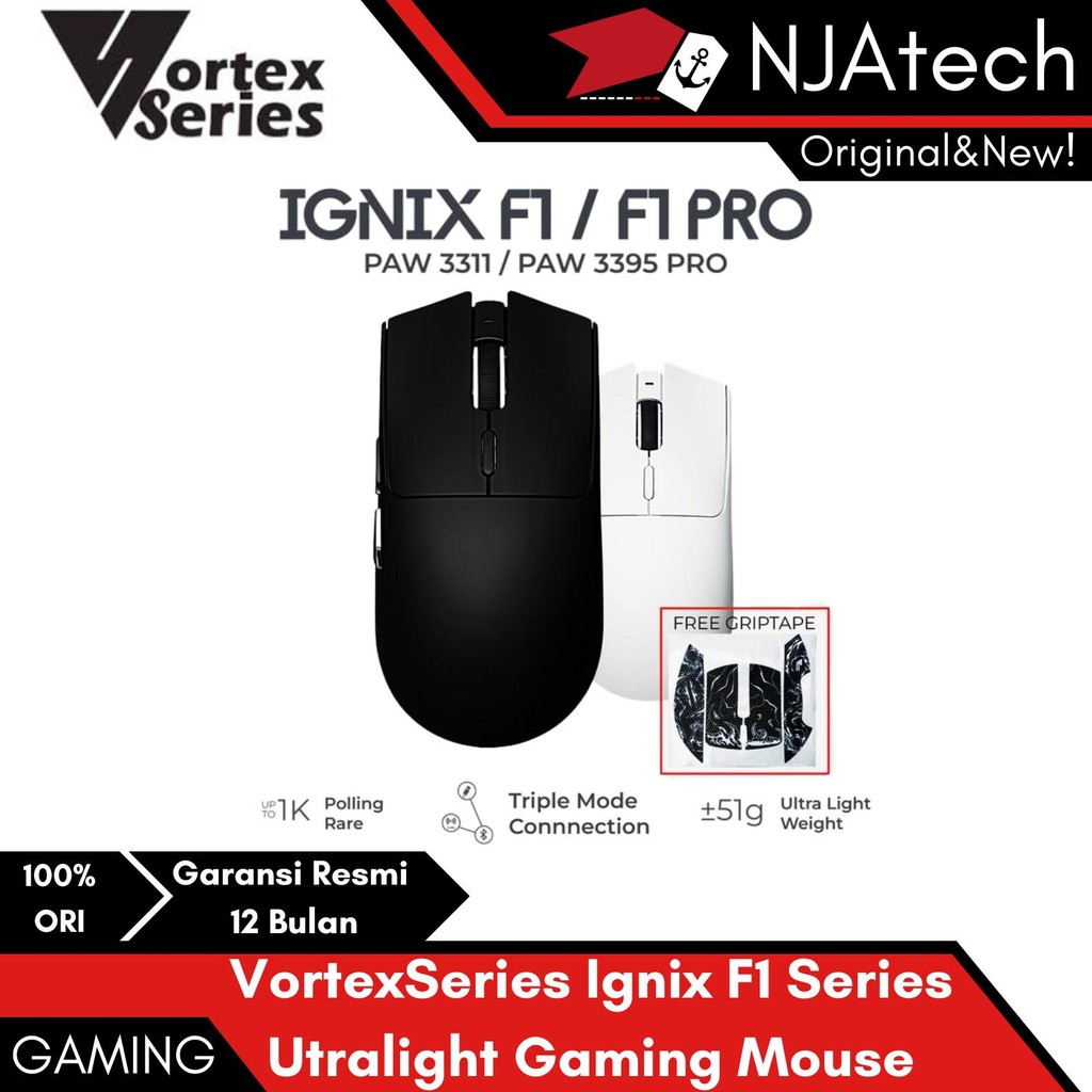 Jual VortexSeries IGNIX F1 / F1 Pro Series | Ultra Light Wireless Tri ...