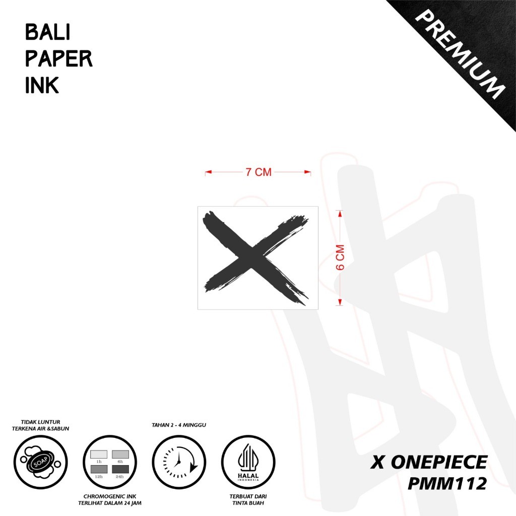 Jual Bali Paper Ink PMM112 X Onepiece Fruit Ink Tatto Temporary Premium ...