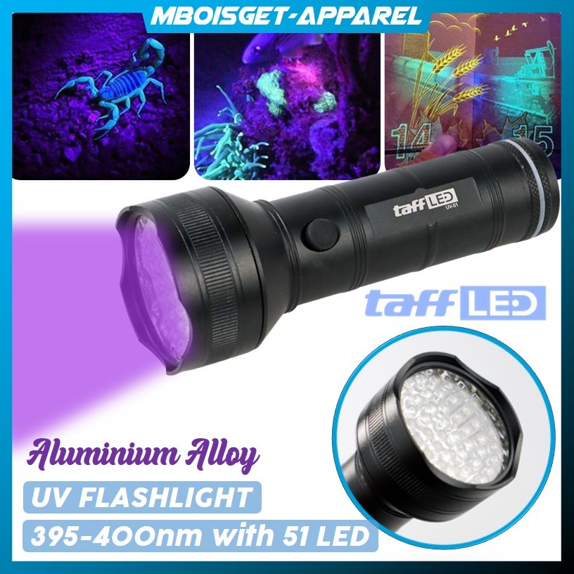 Jual MBOISGET - TaffLED Senter LED Ultraviolet UV 400nm 51 LED aluminium alloy Tactical cek uang ...