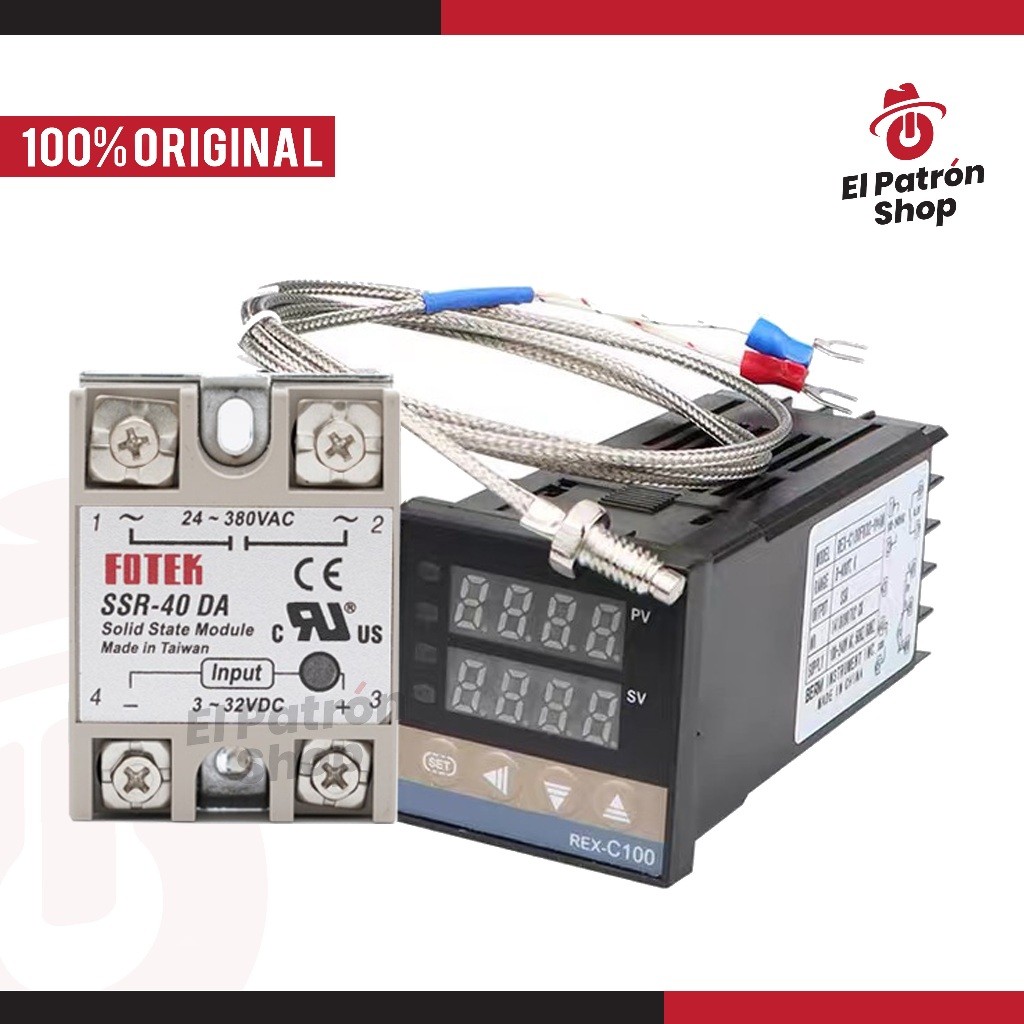 Jual Paket PID Rex Temperatur Controller C100 Output SSR Thermocouple 1 Meter SSR 40DA | Shopee ...