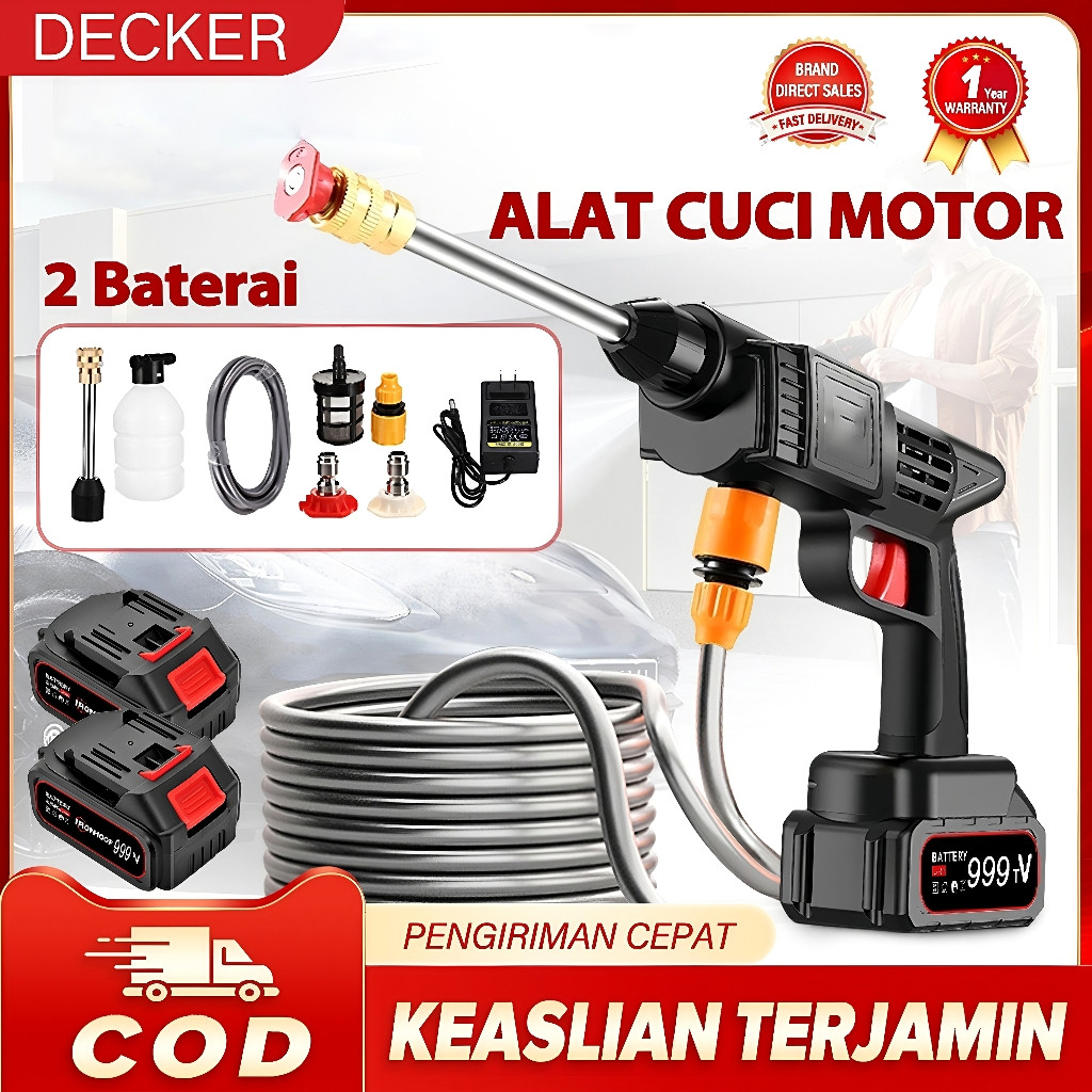 Jual DECKER Alat Cuci Mobil 999V Jet Cleaner Pompa Mesin Cuci Motor ...