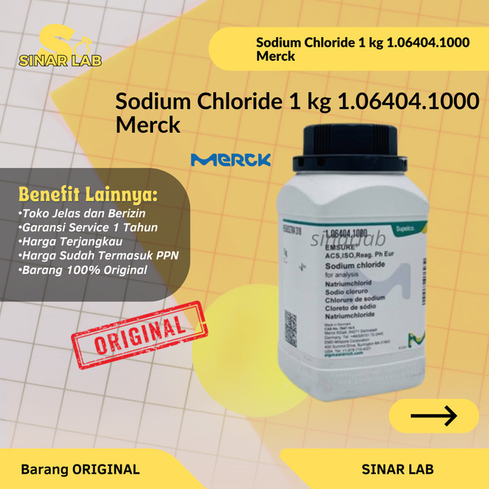 Jual Sodium Chloride 1 kg 1.06404.1000 Merck | Shopee Indonesia