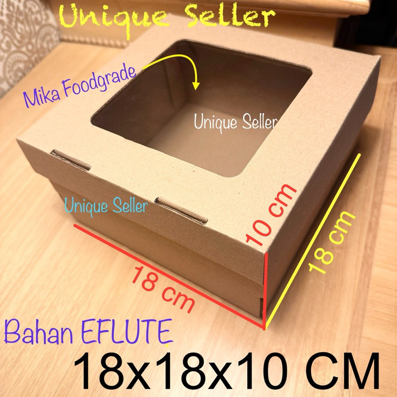 Jual Dus Box Kue Tart 18x18x10 EFLUTE JENDELA MIKA / Dus Box Kotak ...