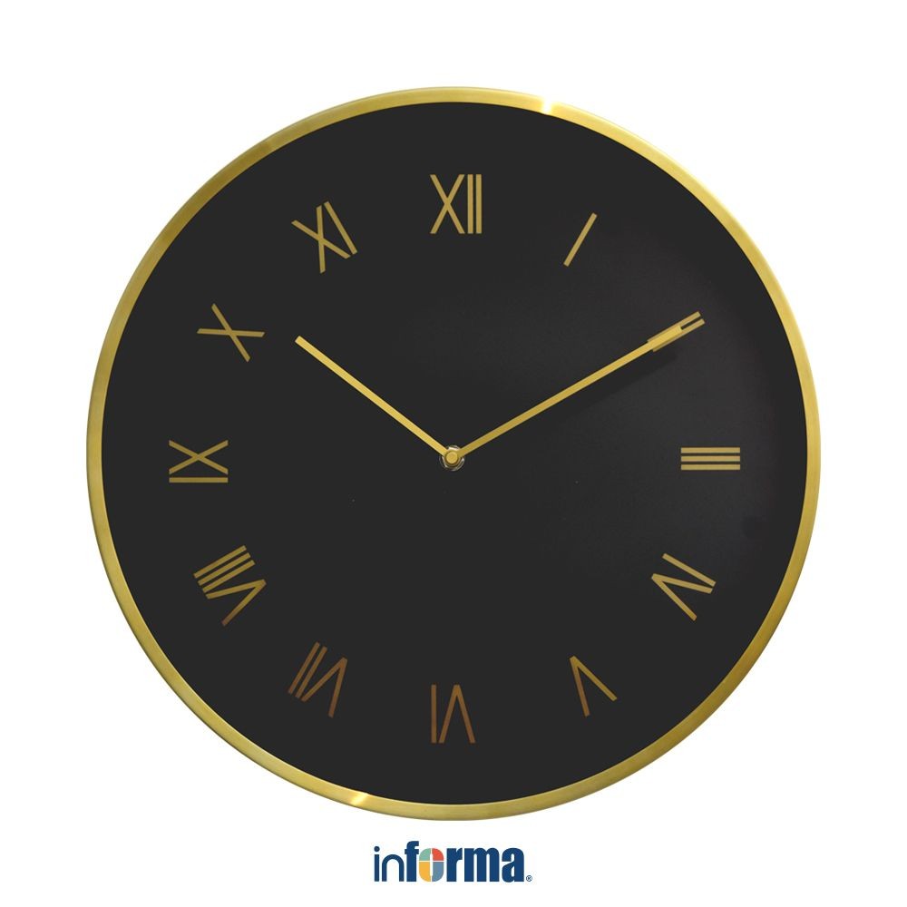 Jual Informa 40 cm Jam Dinding W329 - Gold Wall Clock Jam Tembok ...