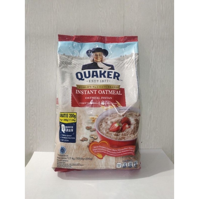 Jual Quaker Instant Oatmeal 1000 gr + 200 gr | Shopee Indonesia