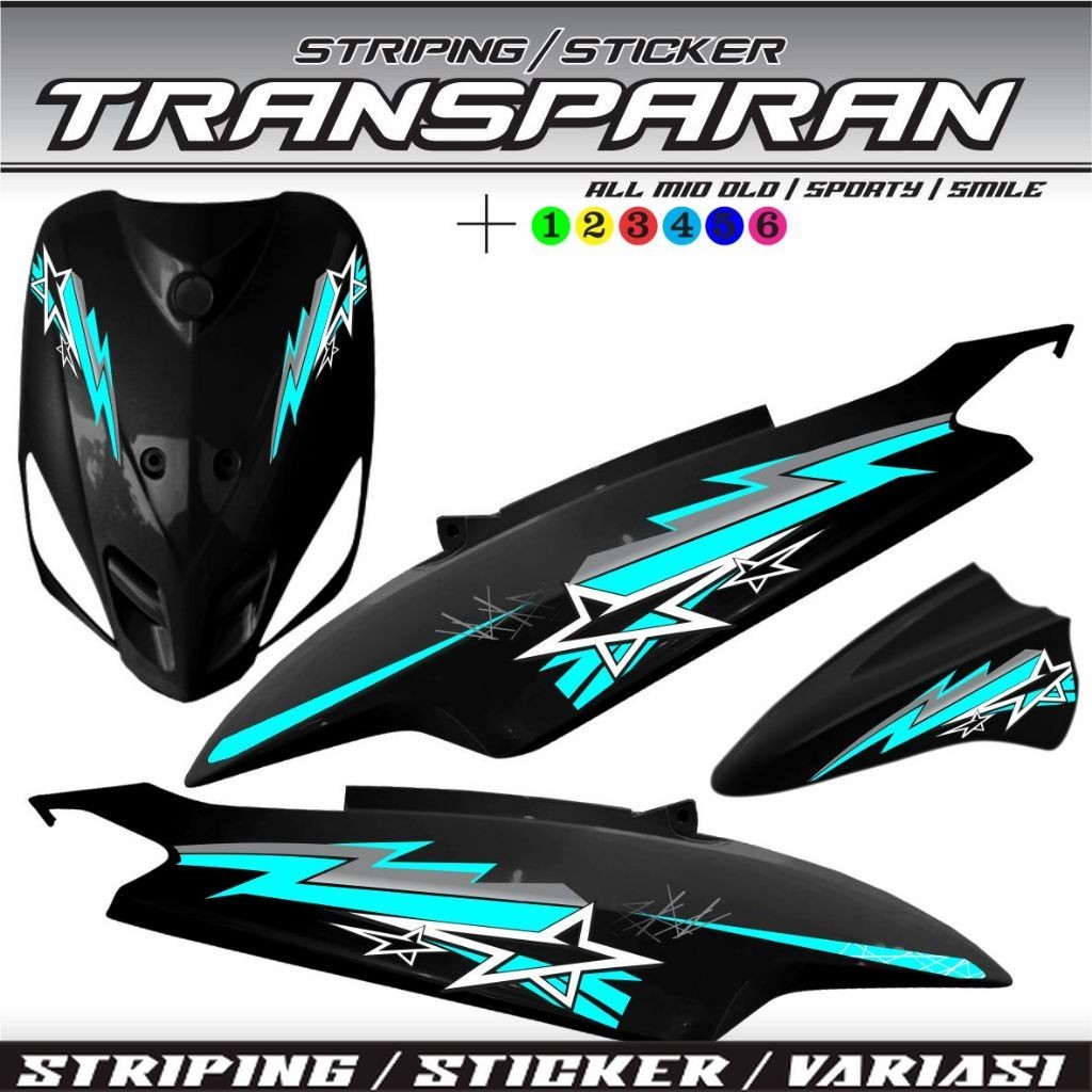 Jual STIKER / Striping Mio Transparan Uv Bintang Product Terbaru Sticker Mio Smaile/Sporty ...